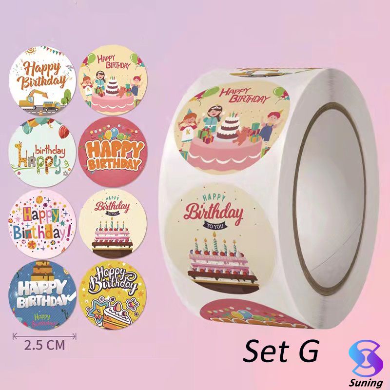 Jual Sticker Lucu Gambar Binatang Stiker Happy Birthday HBD 500pcs ...