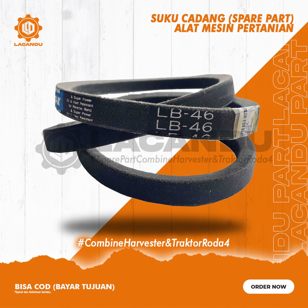 Jual V BELT / FANBELT LB 46 B 46 MITSUBOSHI SUPER AG-X for COMBINE ...