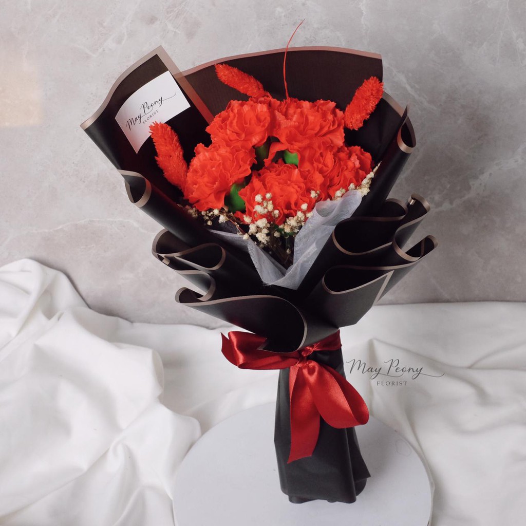 Jual CARNATION SOAP FLOWER BOUQUET 5 STEM - BUKET BUNGA ANYELIR KADO ...