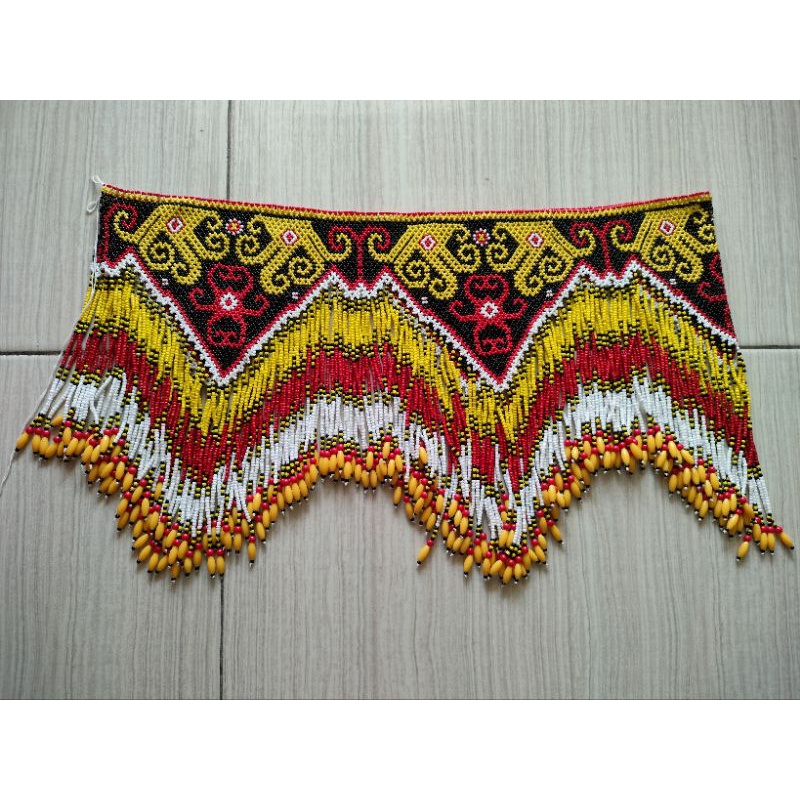 Jual (Dewasa) Ikat pinggang/ pendeng manik dayak hiasan dada manik ...