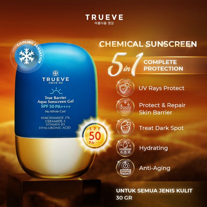 Jual Trueve True Barrier Aqua Sunscreen Gel SPF 50++++ | Shopee Indonesia