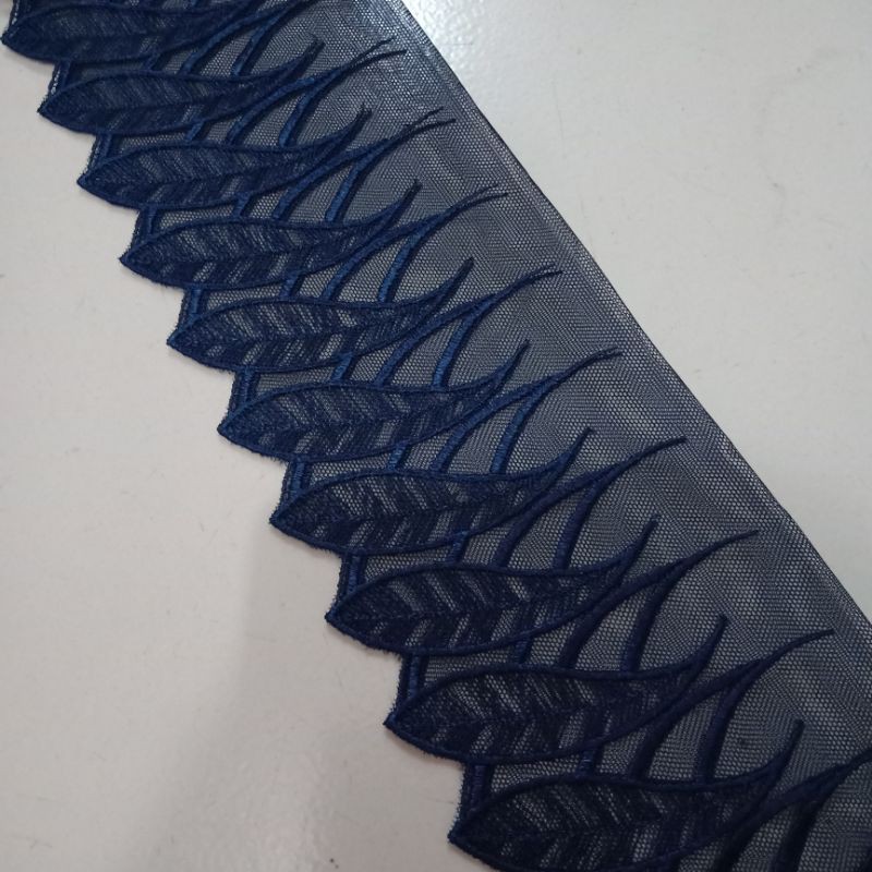 Jual renda tile 10 cm biru navy | Shopee Indonesia