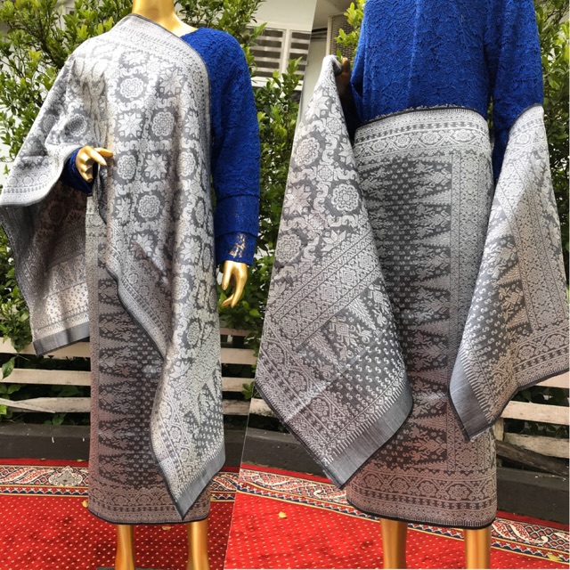 Jual SONGKET TENUN LEPUS 1 BENANG ABU-ABU SILVER - SONGKET ILHAM ...