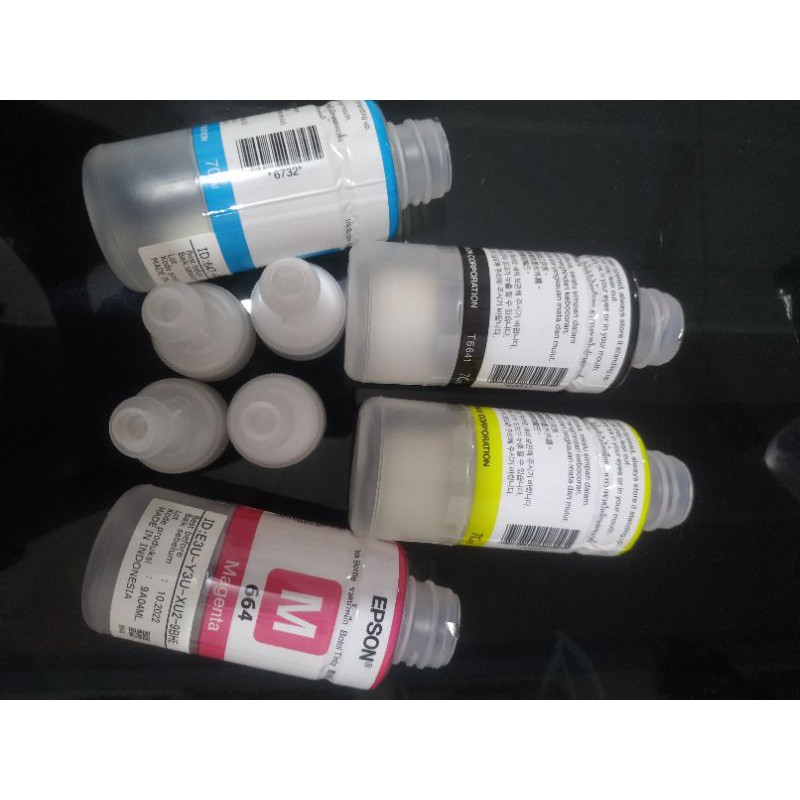 Jual botol tinta kosong 70ml, bekas tinta epson 664 original, botol ...