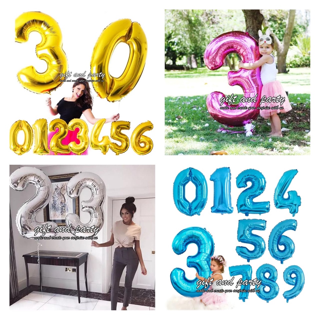 Jual Balon Angka JUMBO 80 cm / Balon foil angka / Balon angka / Balon ...