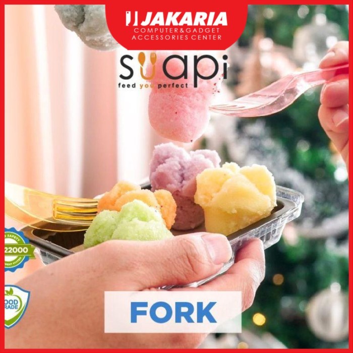 Jual SUAPI Garpu Makan Plastik Bening Transparan Warna Tebal Food Grade ...