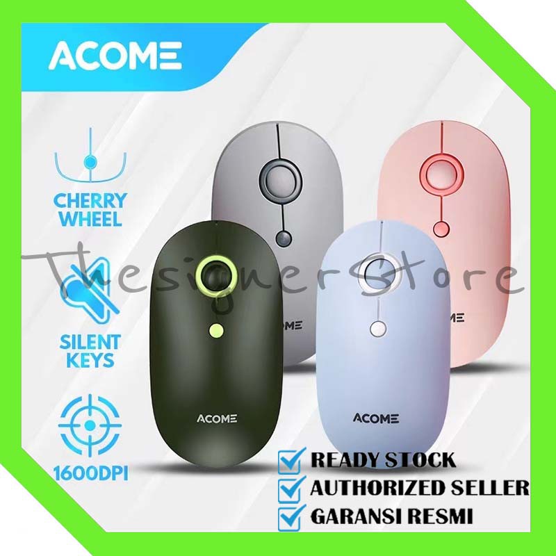 Jual Acome Mouse Fashion Color Wireless Silent Click Ergonomic AM300 ...