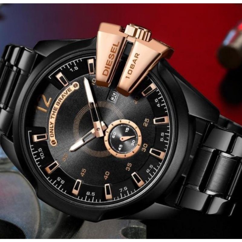 Jual Jam Tangan Rantai Pria DIESEL Analog Chrono Detik Bawah Free Box ...