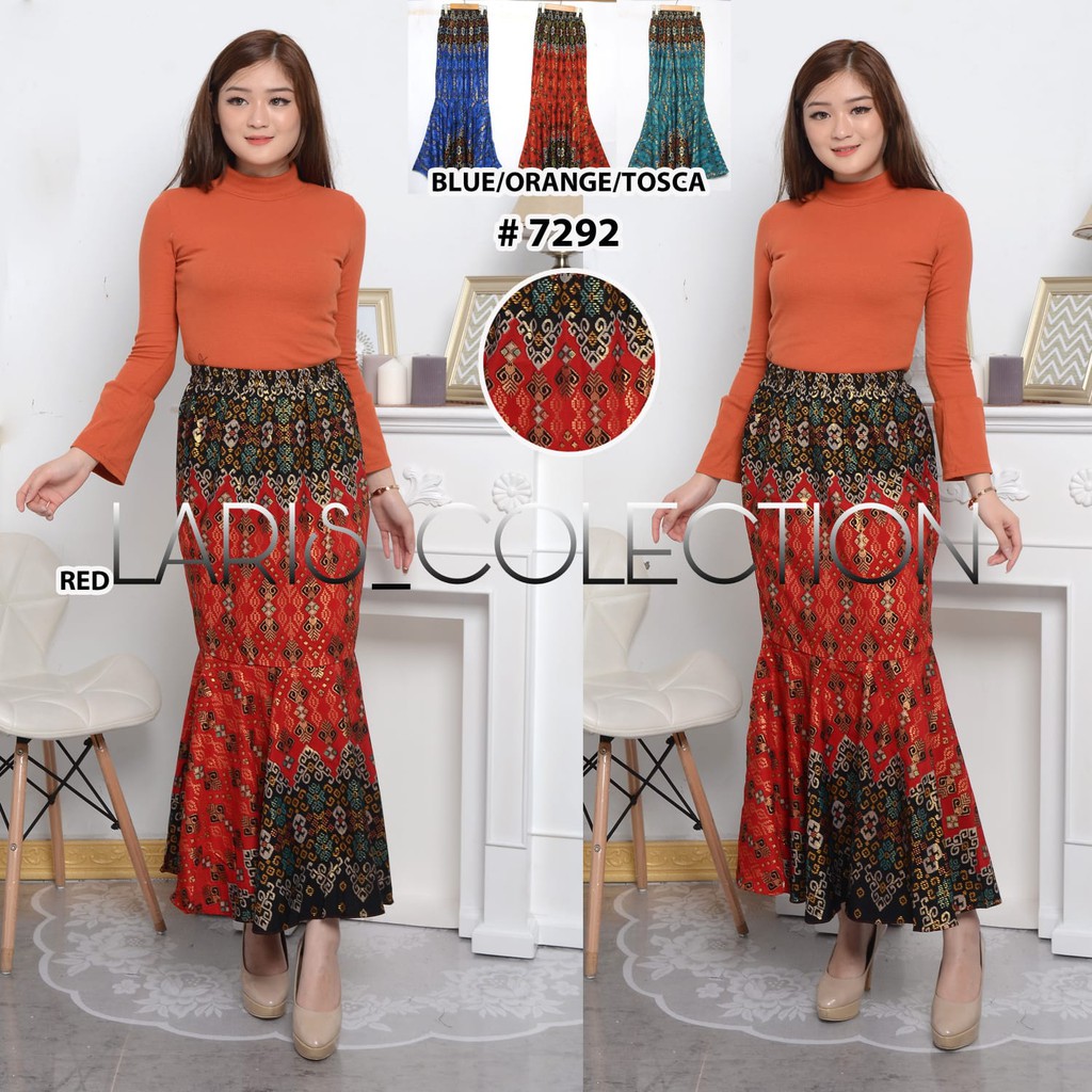Jual Laris - rok plisket duyung batik / rok plisket duyung jumbo / rok ...