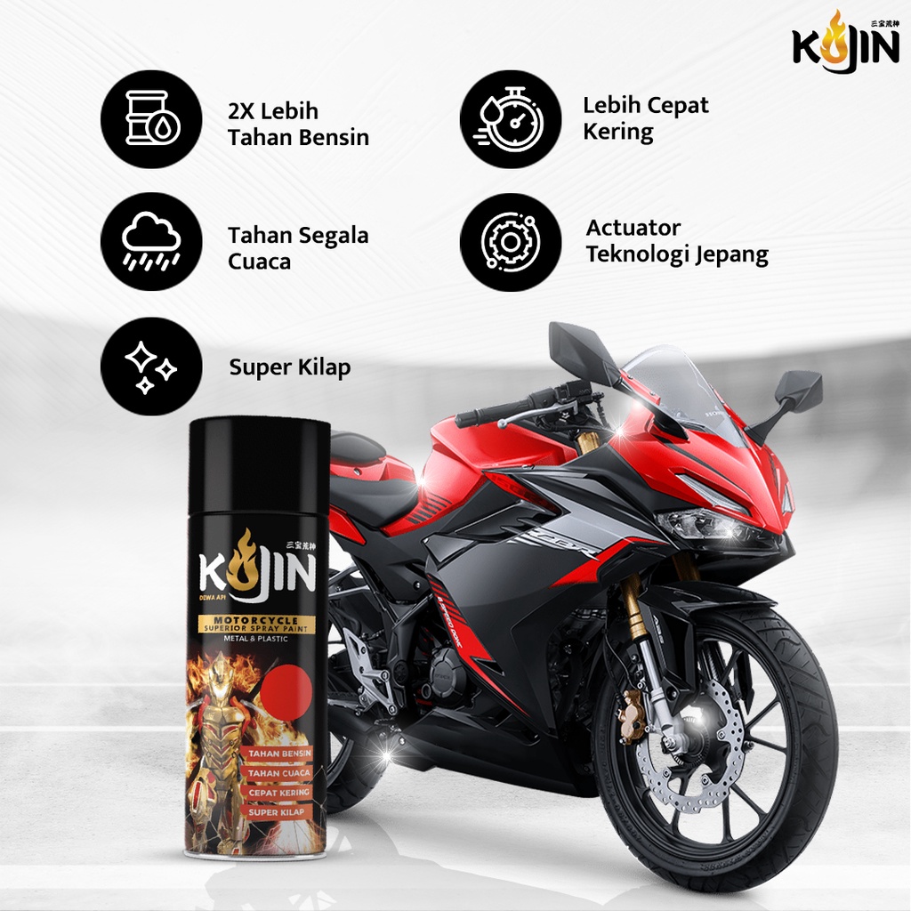Jual Cat Semprot KOJIN Aerosol Spray Paint - Warna Solid 400ml Black ...