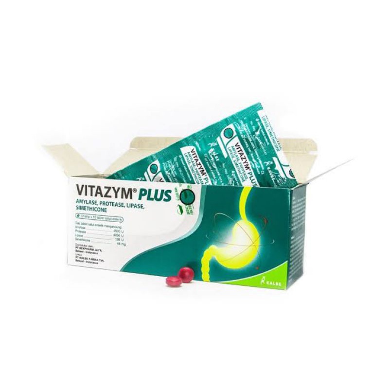 Jual Vitazym Plus Tablet Pencernaan Mual Kembung | Shopee Indonesia
