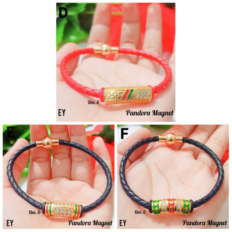 Jual Gelang Pandora kunci Magnet Liontin Tabung Varian Motif dan Warna ...