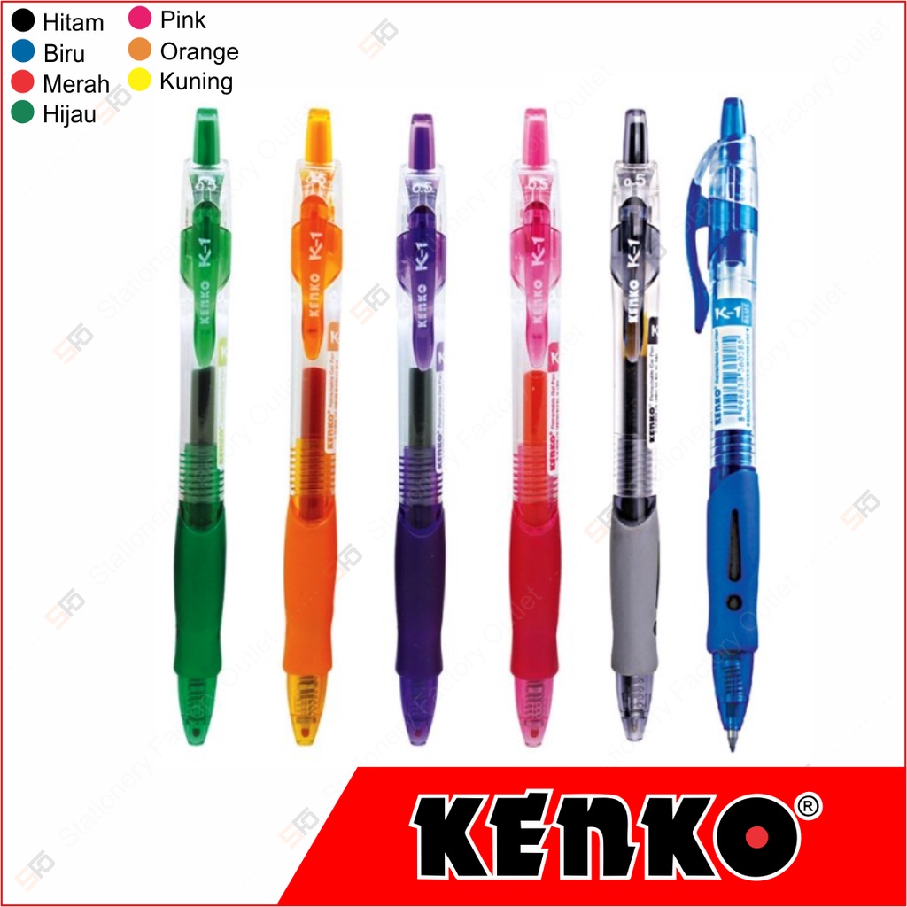 Jual Pen Gel Kenko K-1 Retractable 0.5 mm - K1 Clicker - SFO Semarang ...