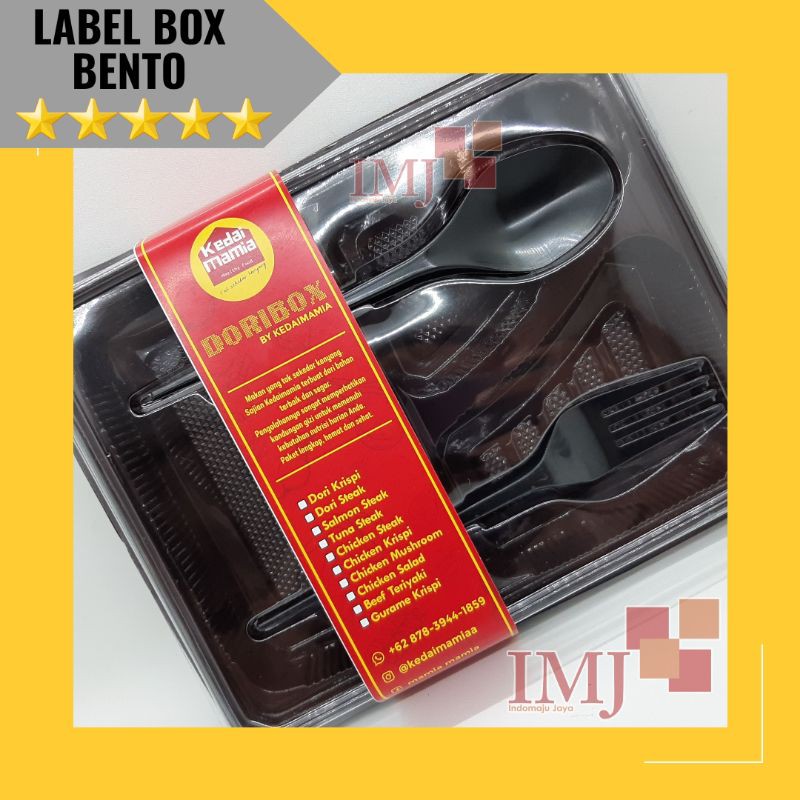 Jual LABEL KOTAK MAKANAN BENTO CUSTOM FULL COLOR/LABEL PENGIKAT BOX ...