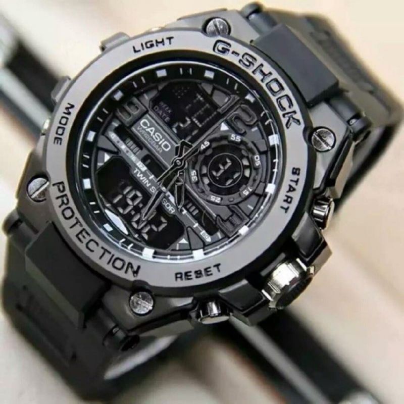 Jual Jam Tangan Pria Tahan Air Analog Digital Gshock Metal Baja Free ...