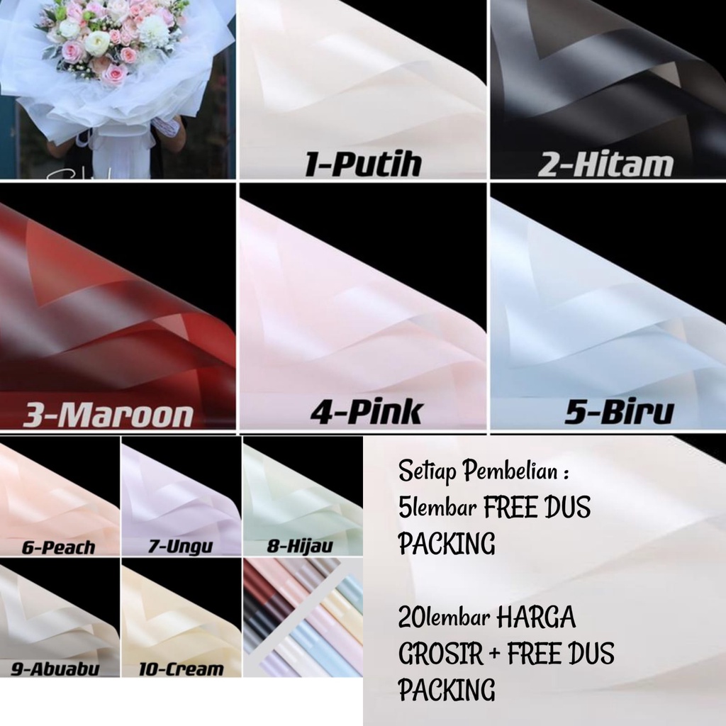 Jual UM110 5Lembar Kertas Bunga Buket Transparan List Frame Tebal ...