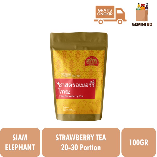 Jual Siam Elephant Strawberry Thai Tea / Teh Thailand Rasa Stroberi ...