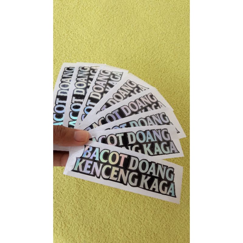 Jual sticker cutting Hologram BACOT DOANG KENCENG KAGA | Shopee Indonesia