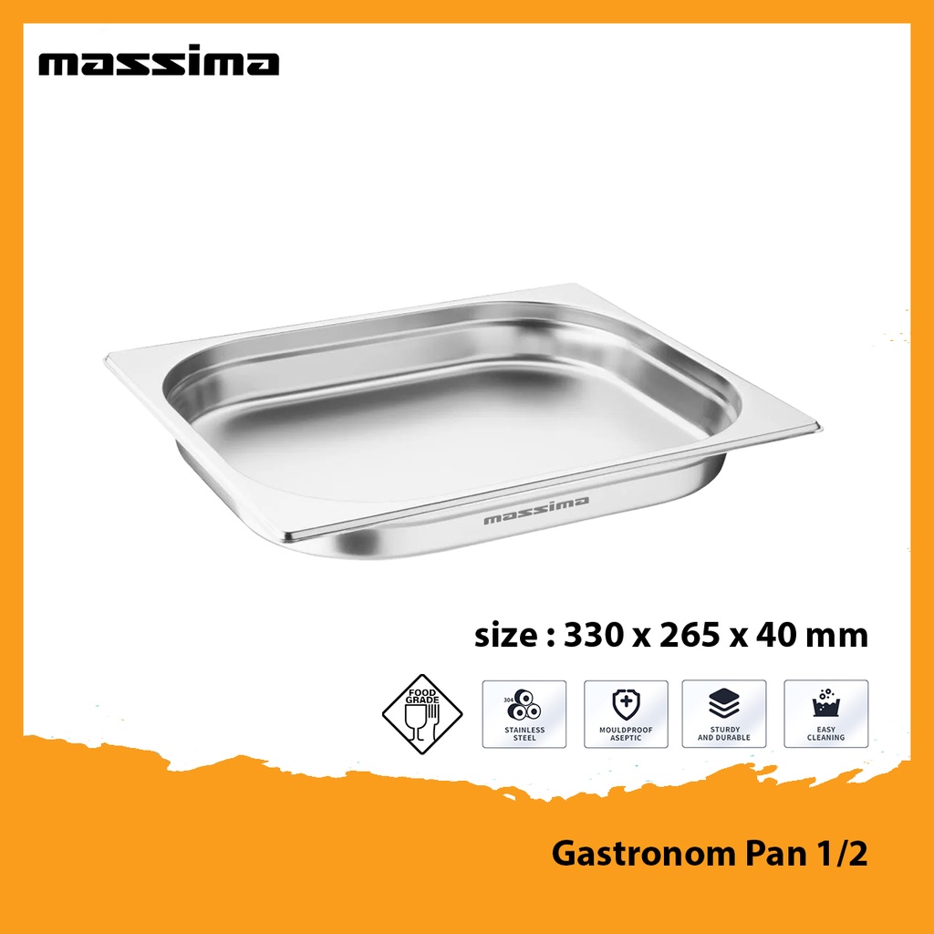 Jual Stainless Steel Gastronom Food Pan GN Pan 1/2 tinggi 4 cm 40 mm ...