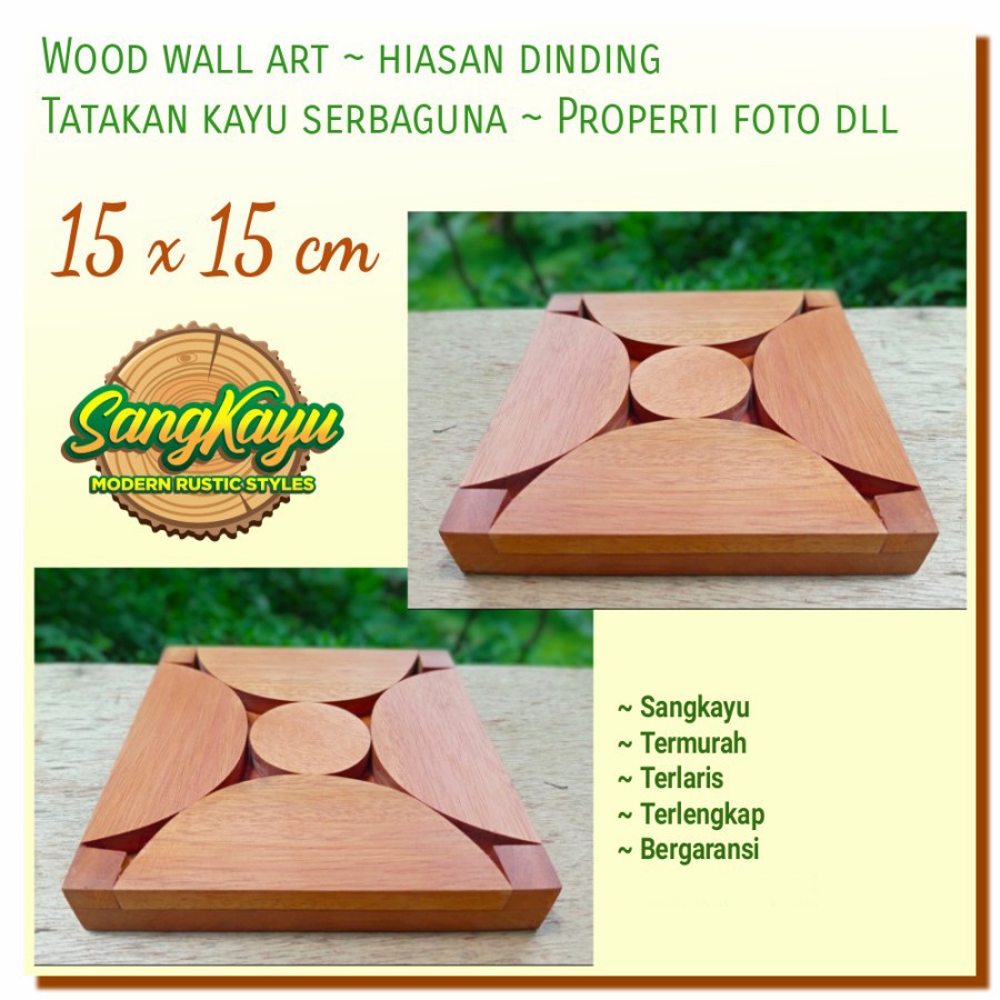 Jual SangKayu Hiasan Dinding Kayu 15x15 cm Wood Wall Art Tatakan Kayu ...