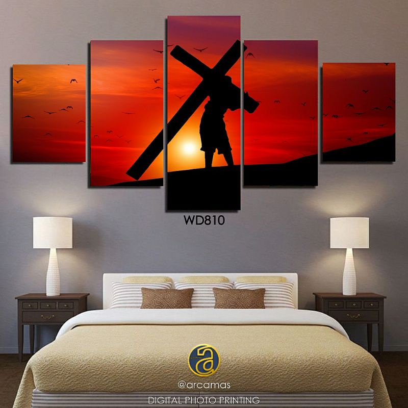 Jual Poster kayu mdf pajangan dinding 40x75 cm gambar yesus memikul ...