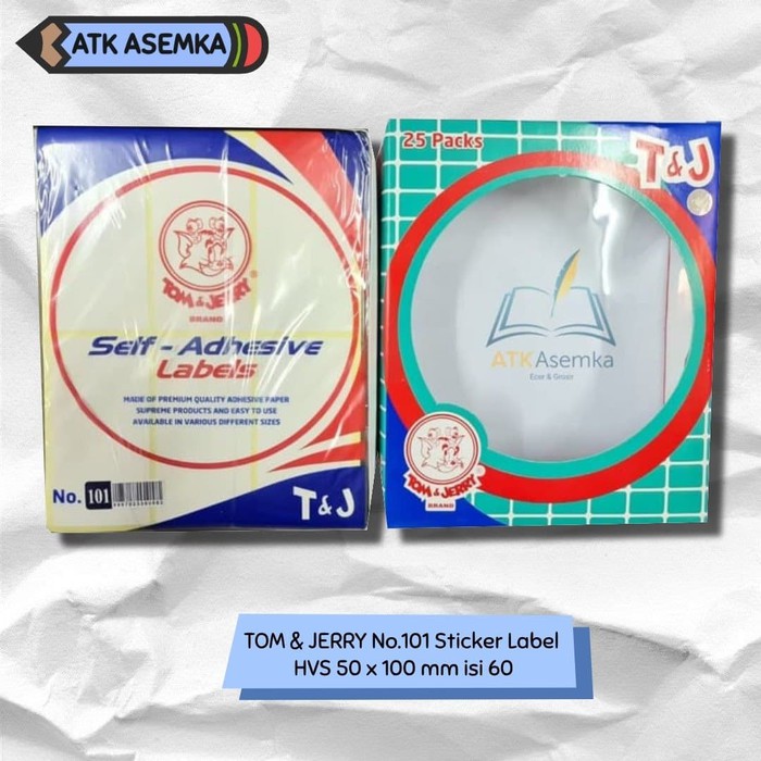 Jual TOM & JERRY No.101 Stiker Sticker Label HVS 50 x 100 mm isi 60 Atk ...