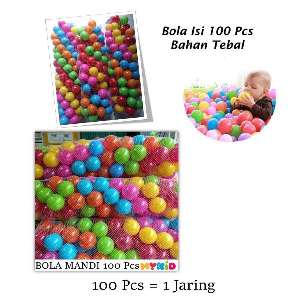 Jual Bola Mandi Bola Isi 100 Pcs Bahan Tebal | Shopee Indonesia