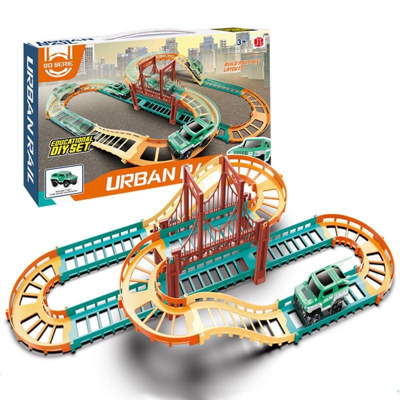 Jual Urban Rail Track Mainan DIY Set Rel Mobil Car Track Seluncur ...