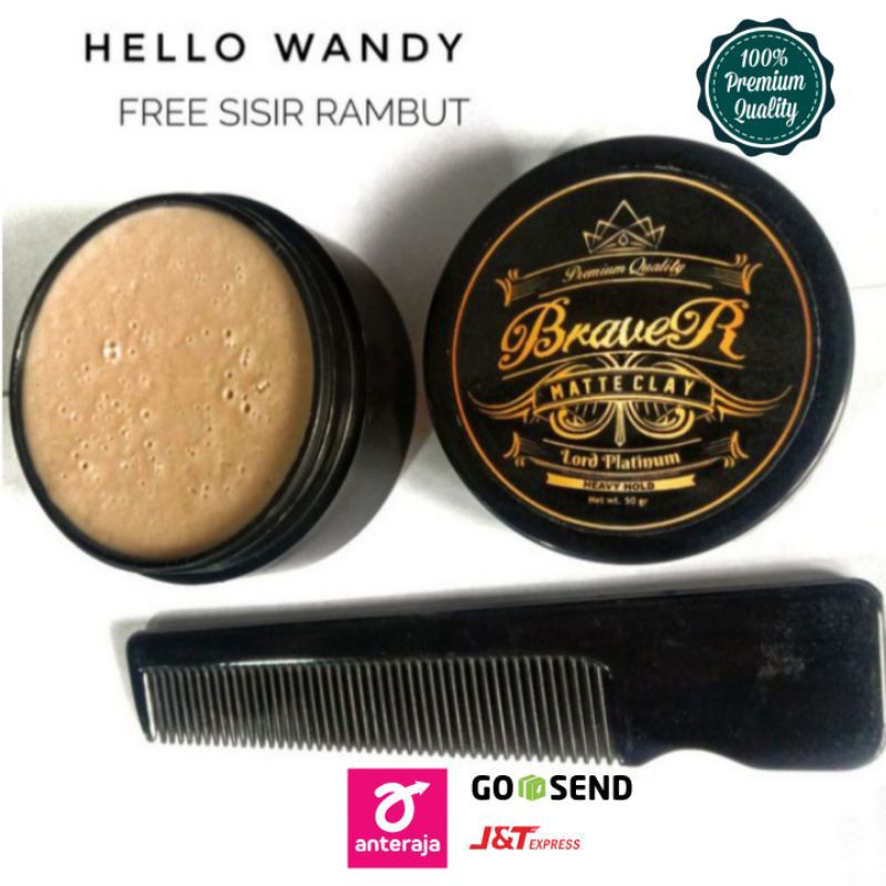 Jual Braver Matte Clay 50 Gram/Hairstyling/Minyak/Penata/Pomade Rambut ...