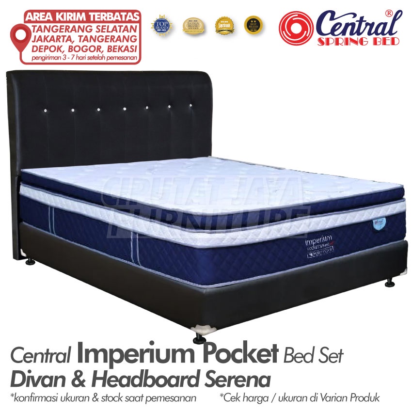 Jual Springbed CENTRAL IMPERIUM Pocket Spring bed set Headboard Serena ...