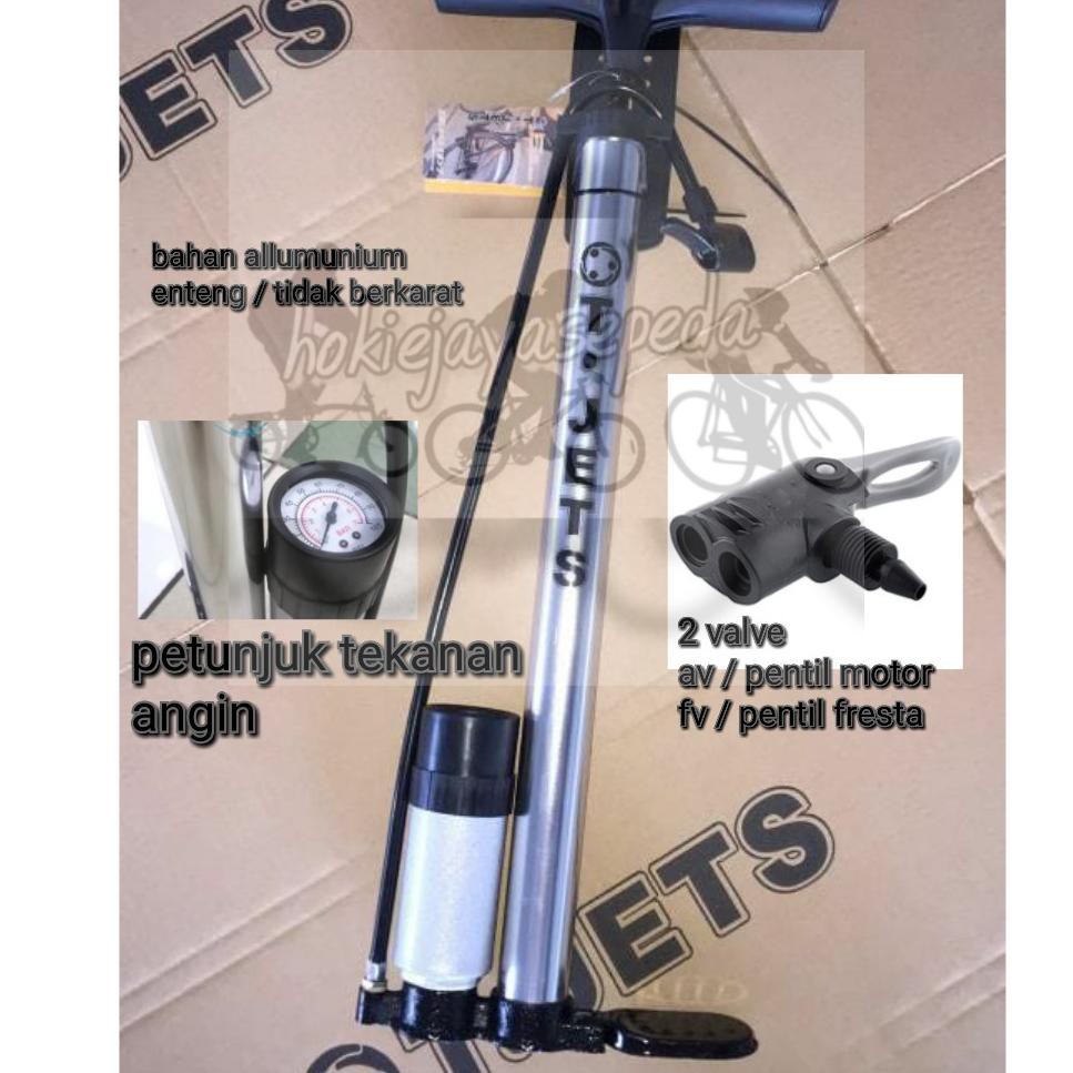 Jual POMPA SEPEDA TABUNG ALLUMUNIUM PANJANG MERK T JET dengan petunjuk ...