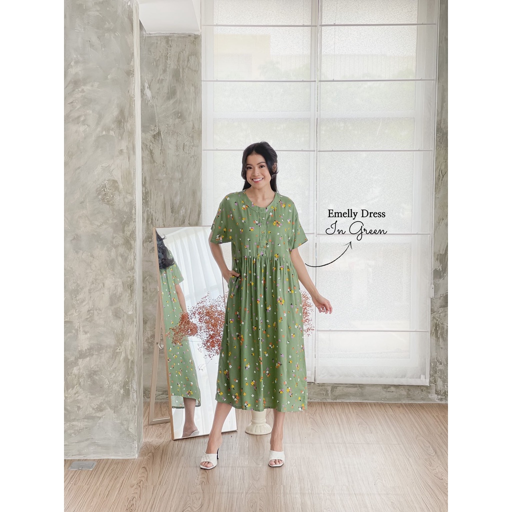 Jual Leesy.Id - Dress Flower Motif Emelly | Shopee Indonesia