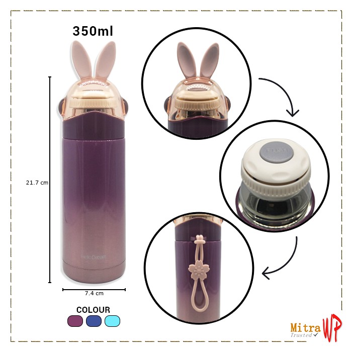Jual Termos Colorful Rabbit Vacuum Flask 350ml - Thermos Air Panas ...