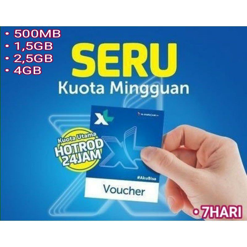 Jual VOUCHER XL HOTROD ( 500MB - 4GB ) 7HR SEMUA NOMOR | Shopee Indonesia
