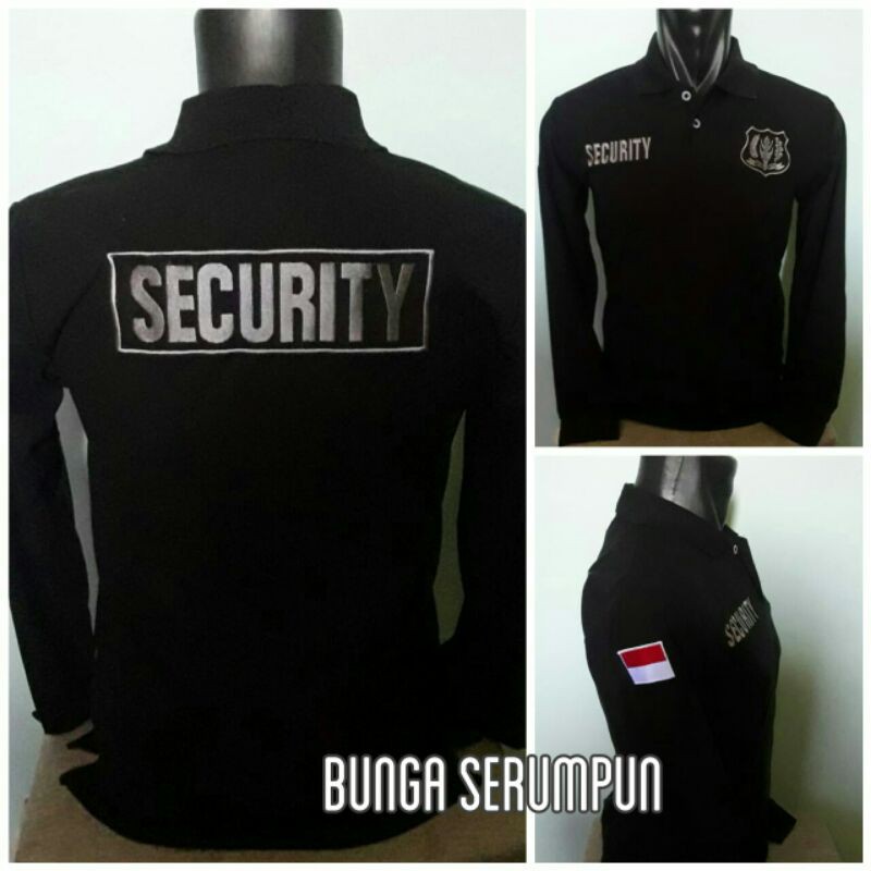 Jual KAOS SECURITY HITAM LOGO SILVER - KAOS KERAH SECURTY ANTI ...