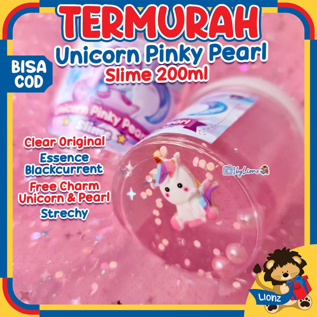 Jual Unicorn Pinky Pearl slime by kadokado.idn base original clear ...