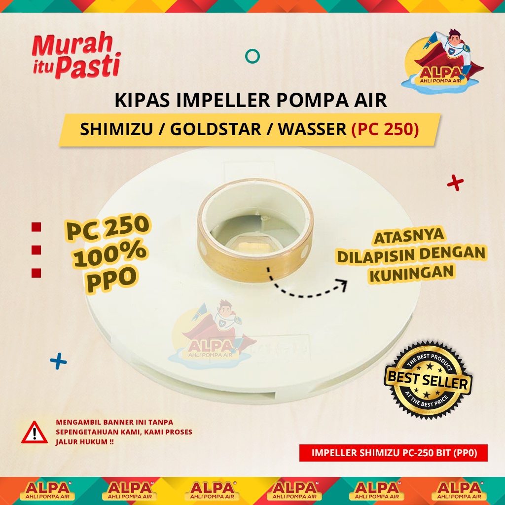 Jual Kipas Impeller Pompa Air SHIMIZU / GOLDSTAR / WASSER (PC 250 ...