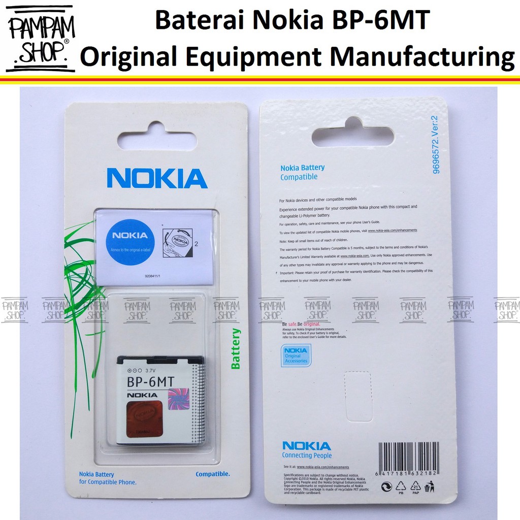 Jual Baterai Nokia E51 N81 2GB 8GB N82 BP6MT BP-6MT Original OEM 100% ...