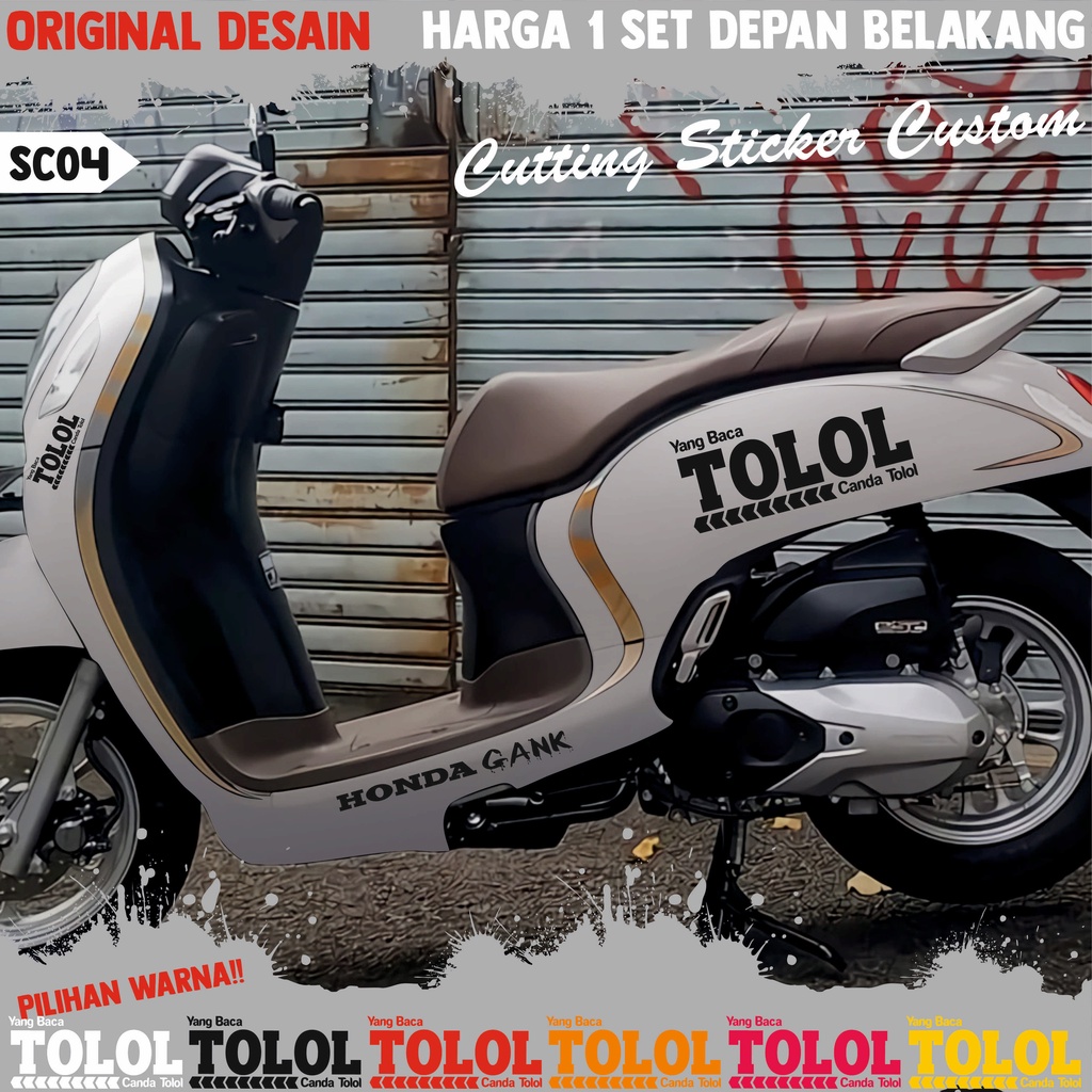 Jual BISA CUSTOM NAMA /Sticker Scoopy TOLOL Satu Set /all varian ...