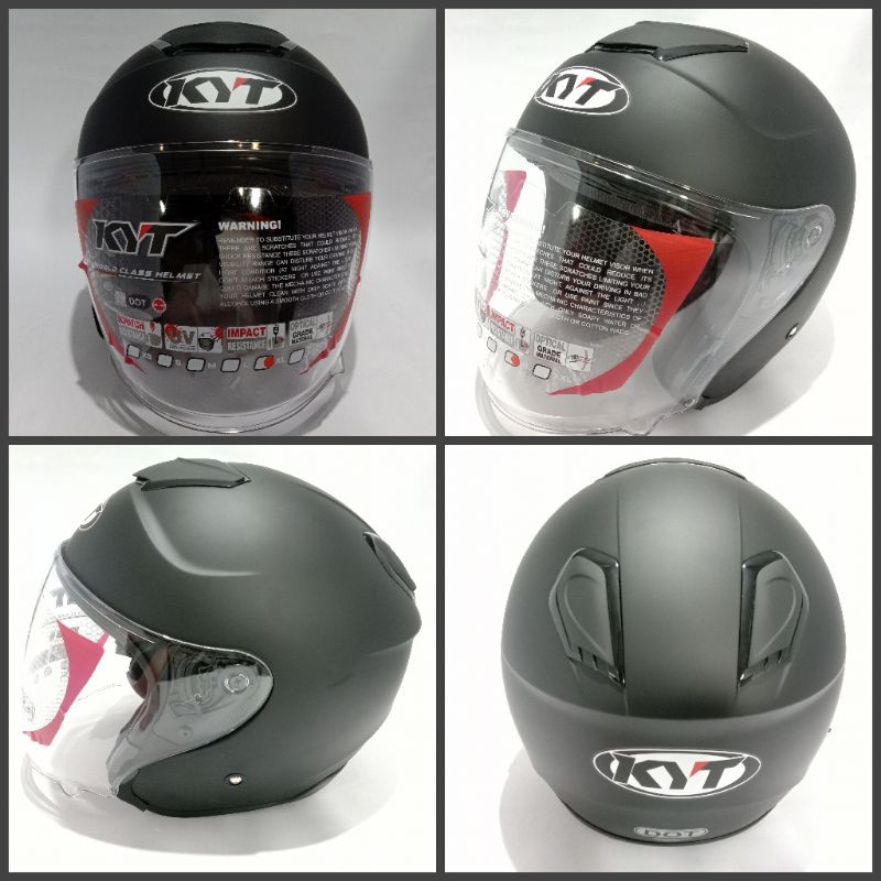 Jual Helm kyt kyoto solid hitam doff | Shopee Indonesia