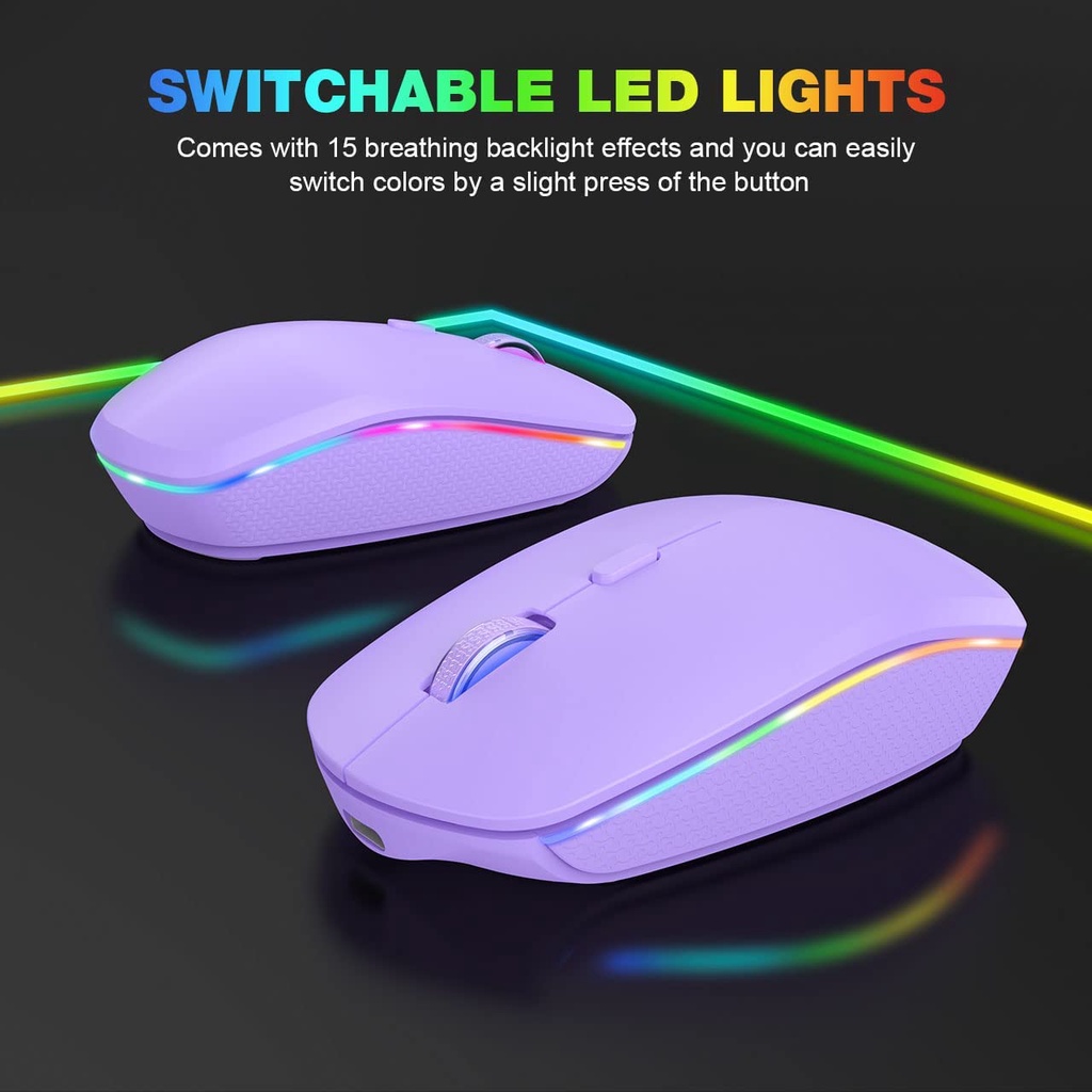 Jual Mouse Wireless Rechargeable LED Silent Slim Ultra Ergonomis Nyaman ...