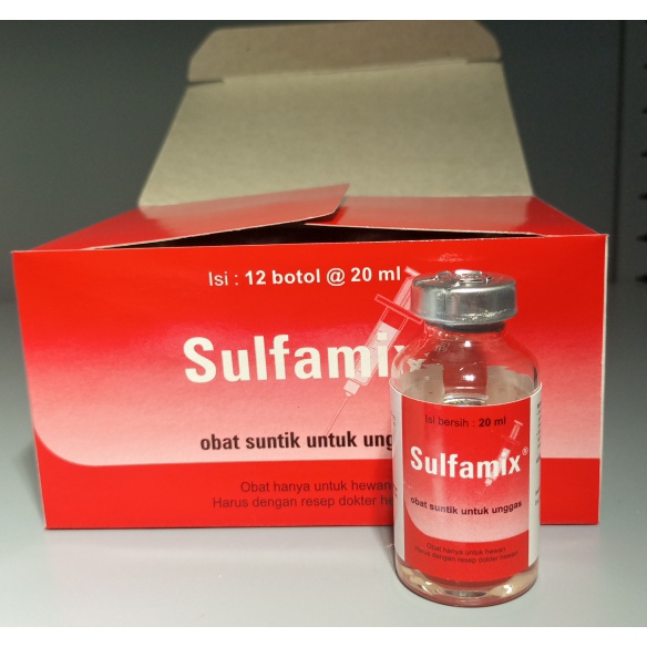 Jual SULFAMIX injeksi suntik 20 ml obat hewan unggas antibiotik Medion ...