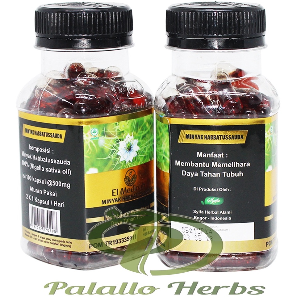 Jual BPOM Minyak Habbatussauda murni El Medinah 100 kapsul | Shopee ...