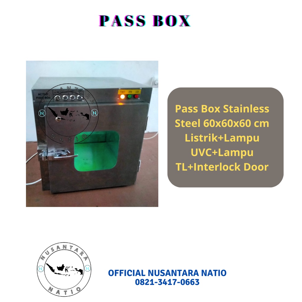 Jual Pass Box Stainless Steel 60x60x60 cm Interlock Door Sistem ...