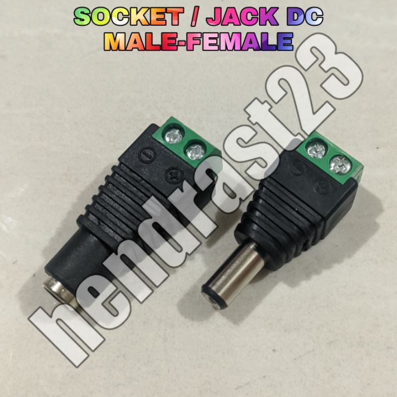 Jual SOCKET DC MALE FEMALE HIJAU / JACK DC MALE FEMALE / SOCKET 5.5 X 2 ...