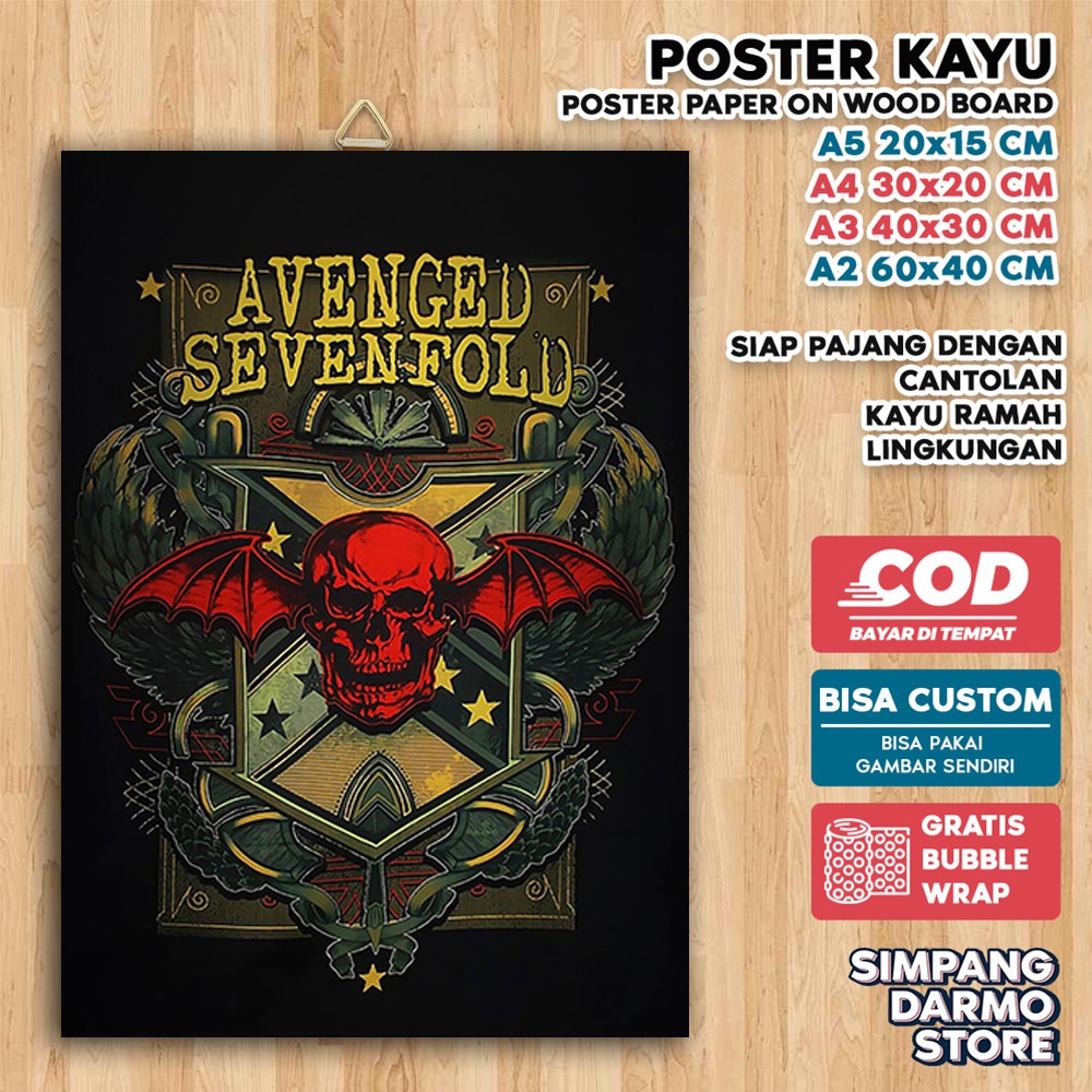 Jual Poster Kayu Dark Aesthetic Avenged Sevnfold Band Metal M Shadows ...