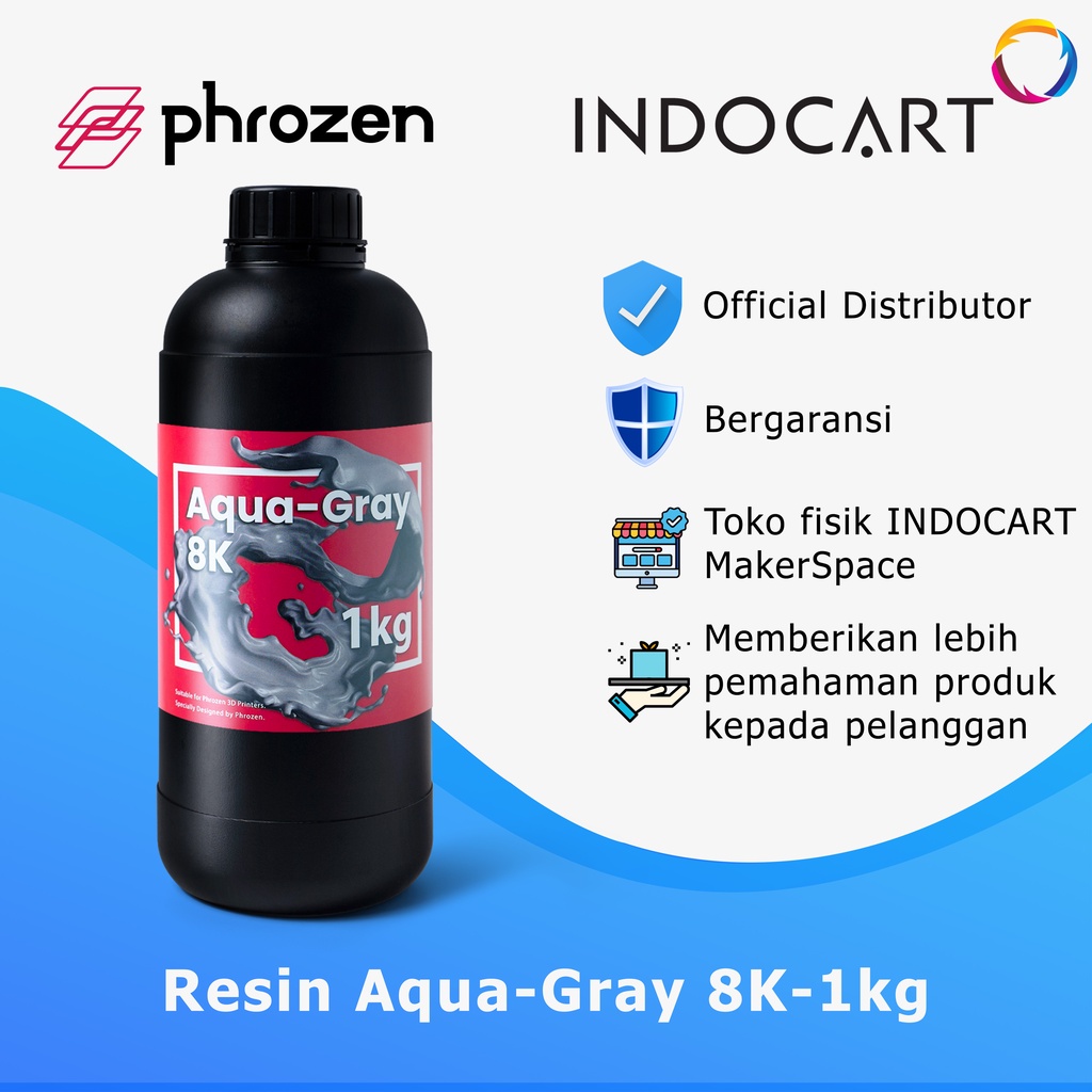 Jual INDOCART Tinta Resin 3D Printer Resin Phrozen Aqua-Gray 8K 1kg ...