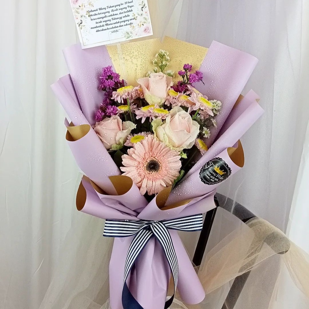 Jual flower medan buket bunga segar wisuda mawar asli murah anniversary ...