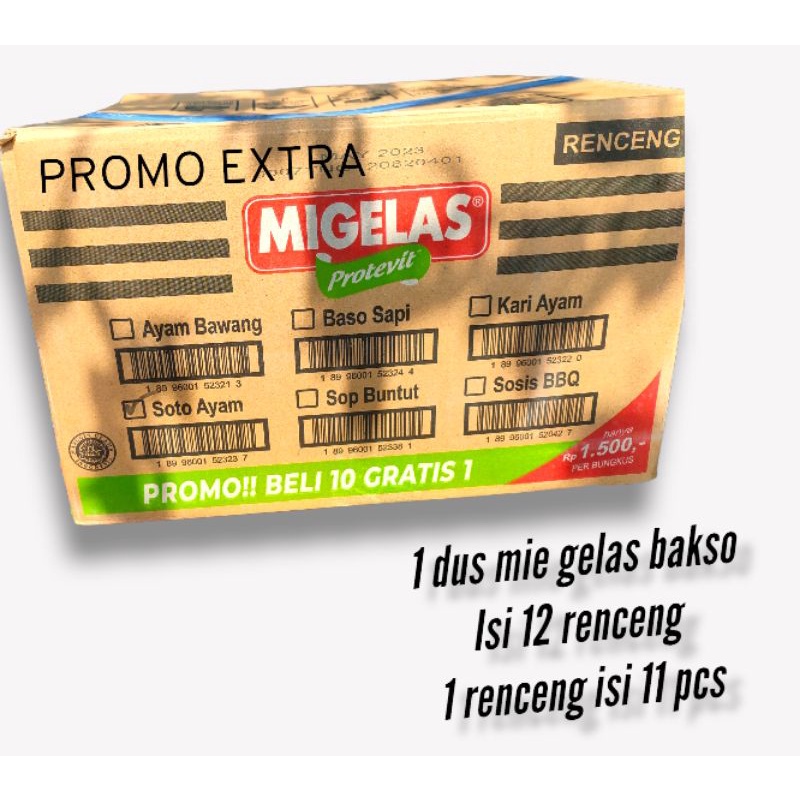 Jual Mie gelas Migelas BAKSO @30 gr ( HARGA 1 DUS isi 12 renceng ...