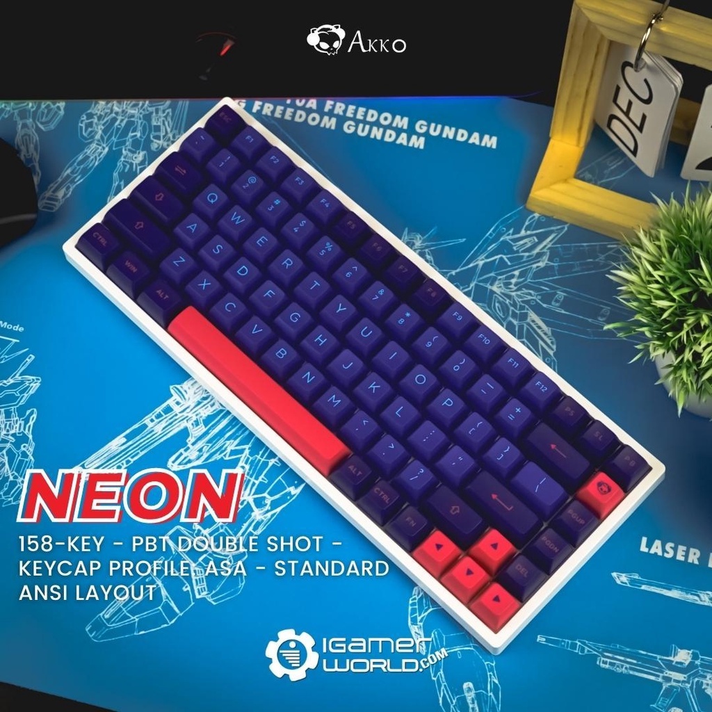 Jual Akko Neon ASA Profile PBT Keycaps Set for Mechanical Keyboard ...